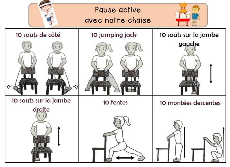 Pause active avec une chaise » Ecole maternelle Maurice Mazué
